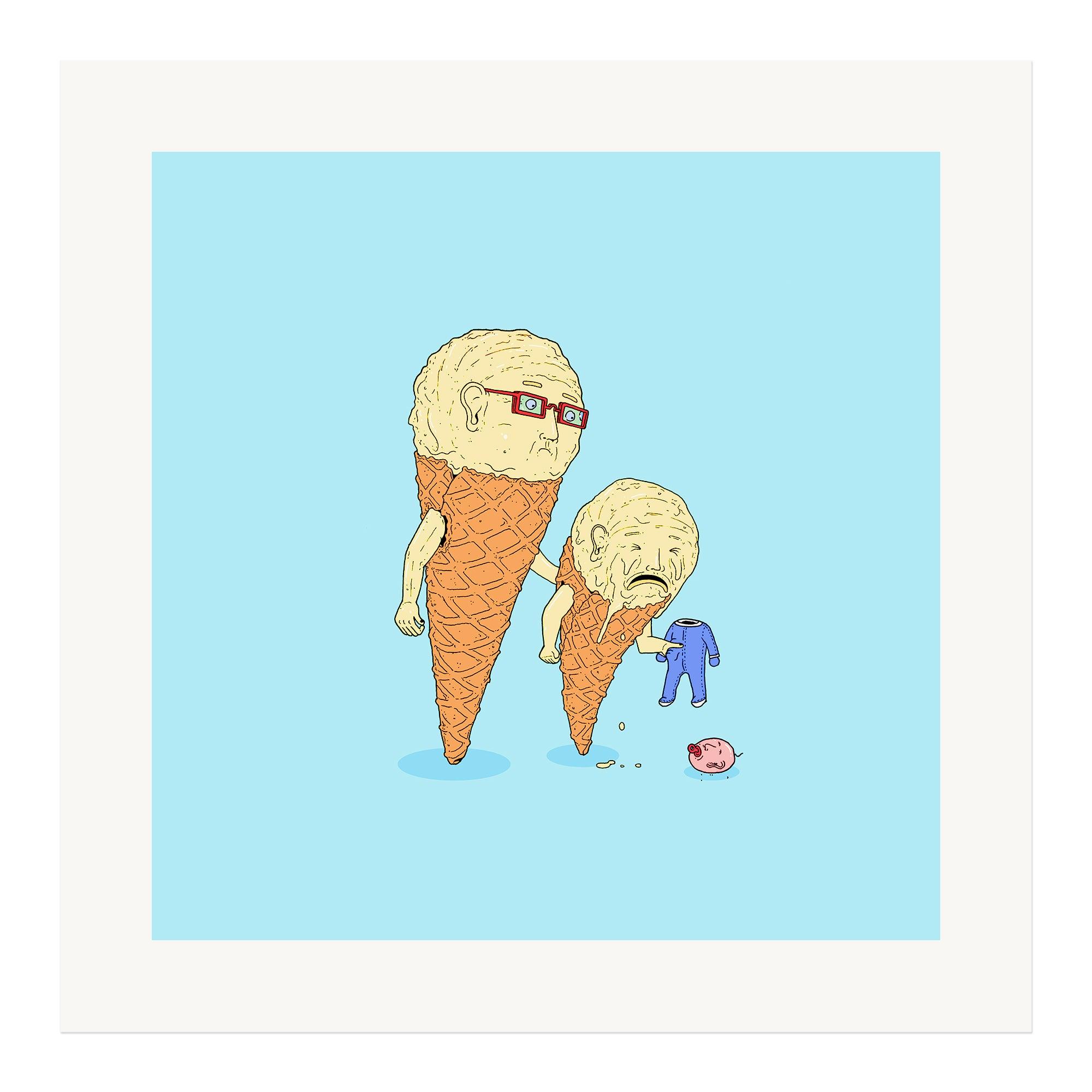 Sad Ice Cream Print – Open Edition by Sam Drew – Lumps