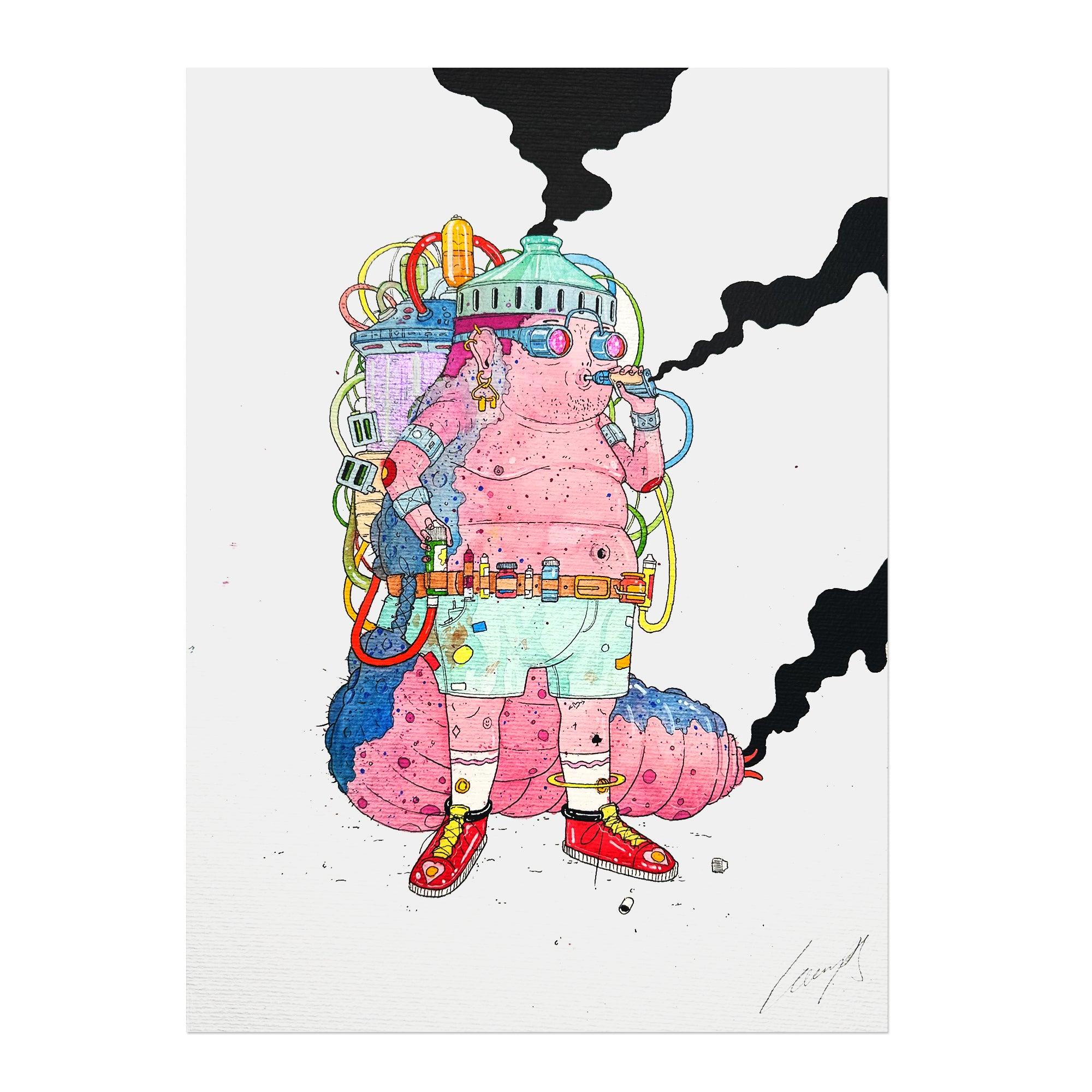 Vapor Boy Illustration – 2023 Original by Sam Drew – Lumps